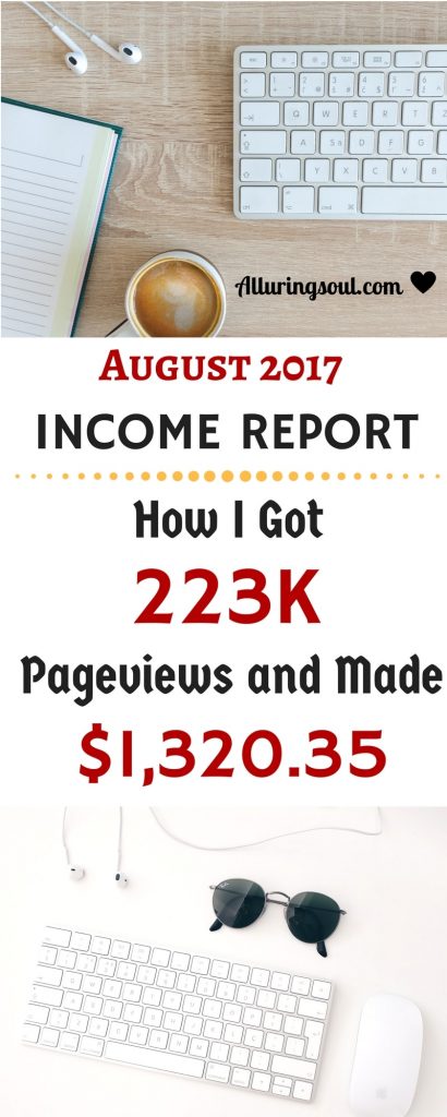 August 2017 Income and Traffic Report - How I got 223K pageviews and ...